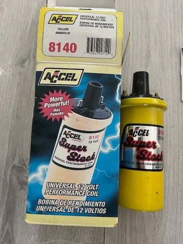ACCEL Ignition Coil 8140- Yellow - 42000v 1.4 ohm primary, 12 Volt, new ...