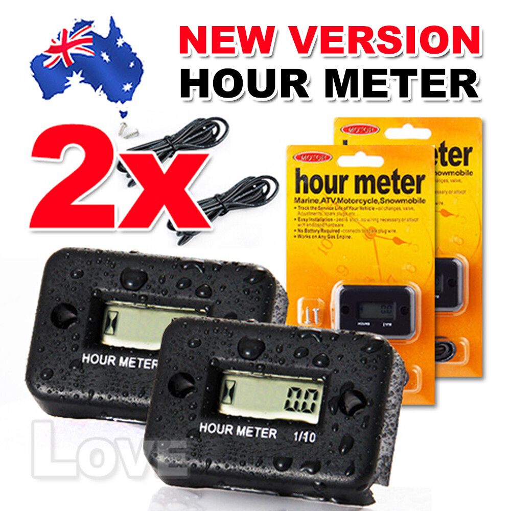 2X Inductive Waterproof Hour Meter for Marine ATV Motorcycle Dirt Ski ...