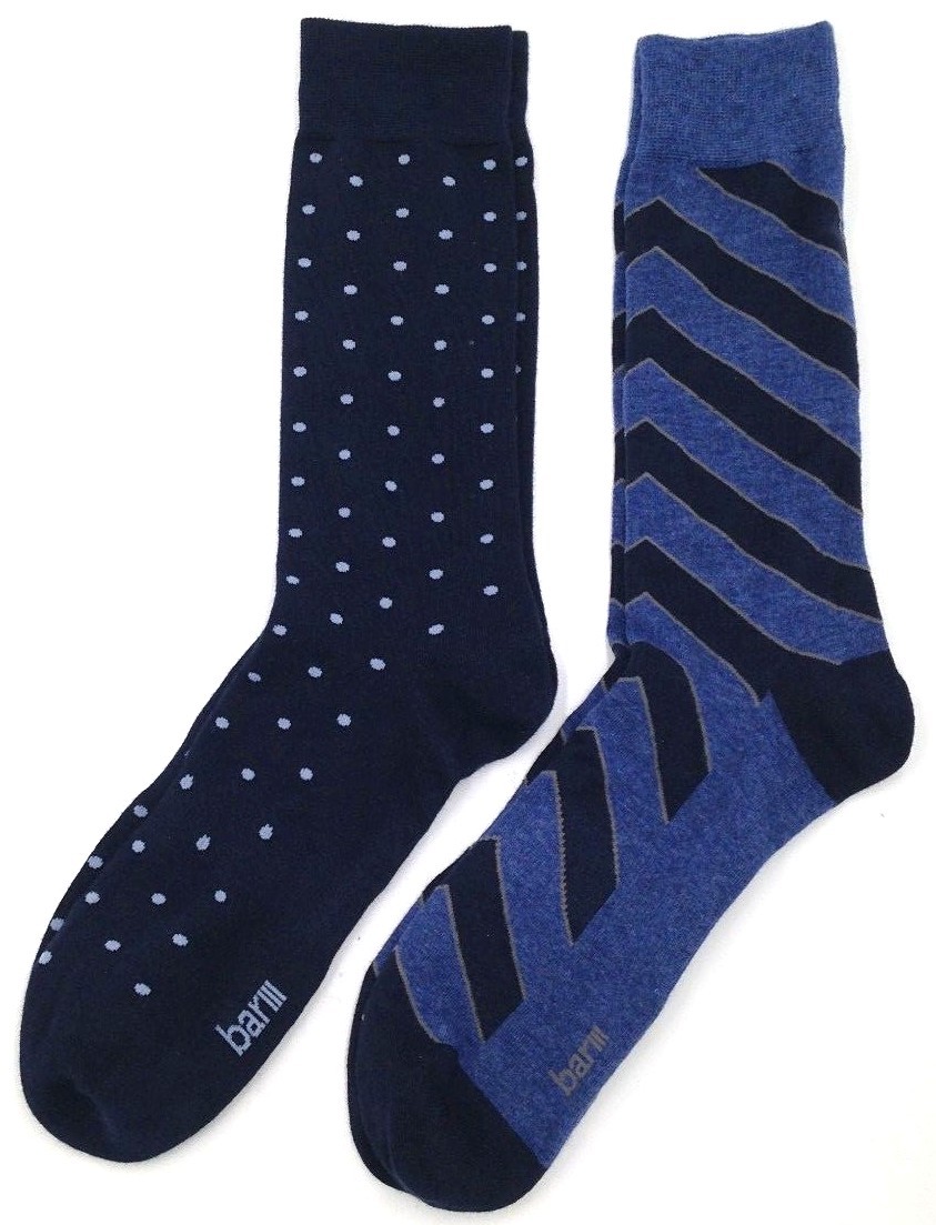 $35 Bar Iii New Mens 2 Pair Pack Dress Crew Socks Blue Gray Dots Cotton ...