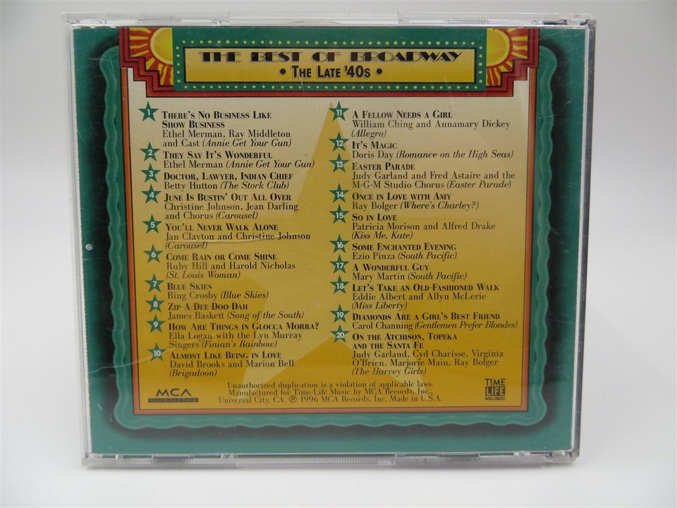 Broadway ? The Late '40s ? Great Showstoppers From Stage & Screen ? CD ...