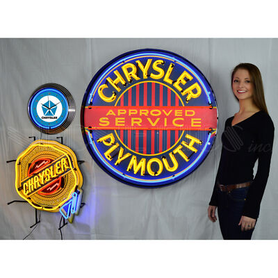 CHRYSLER PLYMOUTH 36 INCH NEON SIGN IN METAL CAN Lamp Light | eBay