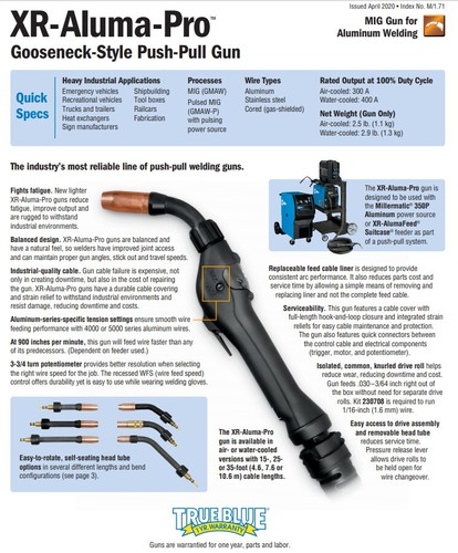 Miller XR Aluma Pro Push-Pull Gun 25 Ft (301569) 715959344241| eBay