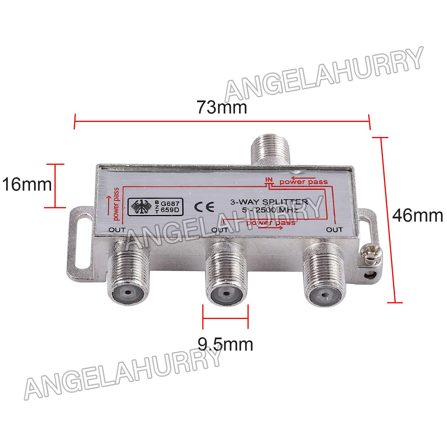 TV Antenna Splitter 3Way F-Type Aerial 5-2400MHz Power Pass Foxtel NEW ...