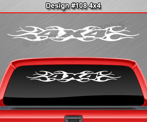 #108 4x4 Windshield Decal Window Sticker Vinyl Graphic Tribal Flame ...