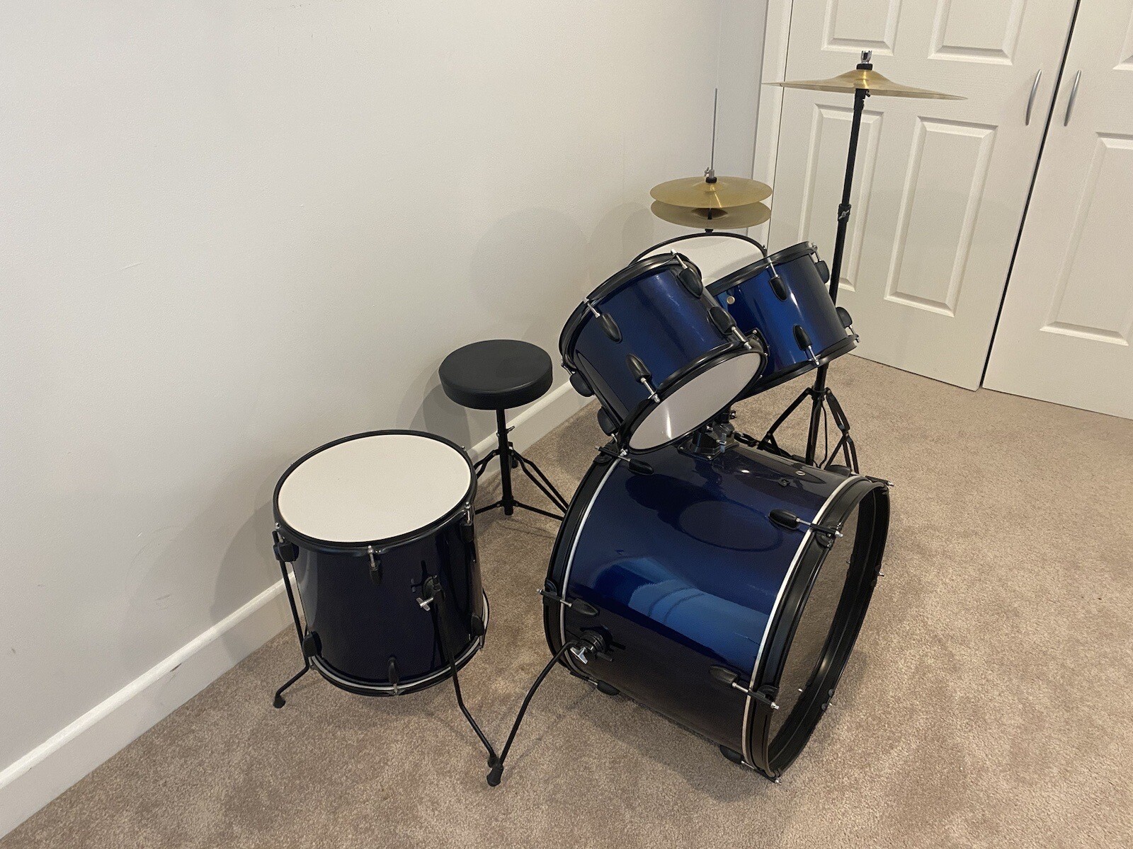 Five Piece Blue Drum Kit | eBay Australia