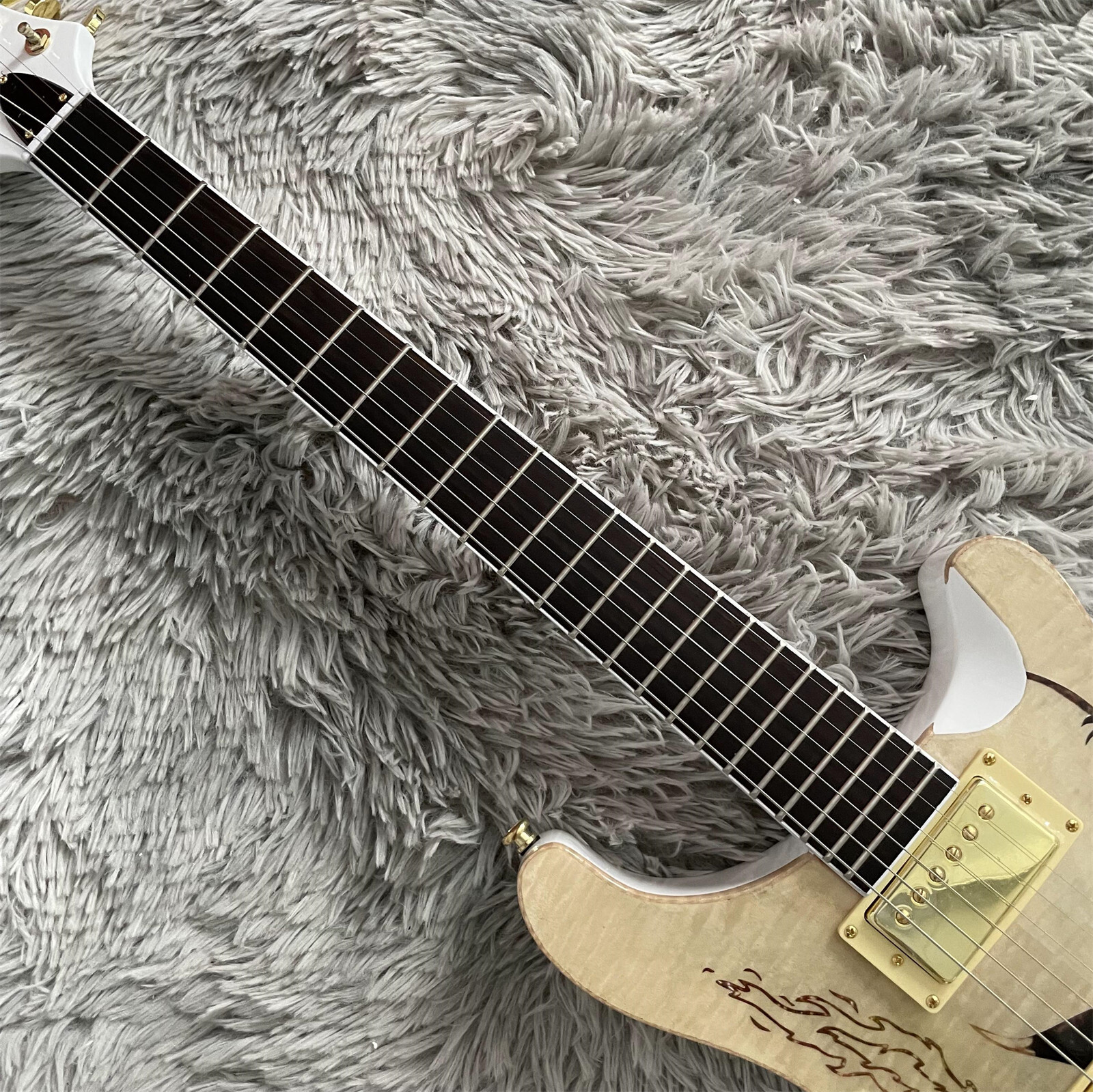 6 String PRS Electric Guitar Dragon Inlay Solid Body Gold Hardware in ...