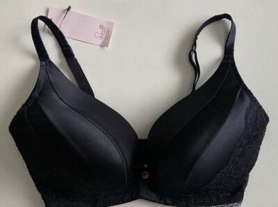 GORGEOUS BNWT M&S ROSIE @ AUTOGRAPH BLACK SILK & LACE PADDED LOUNGE BRA ...