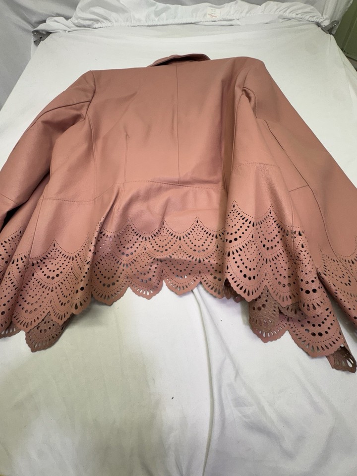 Terry Lewis Classic Luxuries 100% Leather Jacket Light Pink Size 1X ...