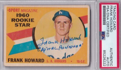 Frank Howard SIGNED 1960 Topps RC "Capital Punisher" PSA/DNA ...