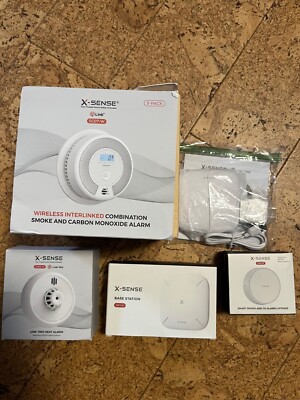 X-Sense Base Station, Listener, Heat Alarm, and 3 Smoke alarm / Carbon ...