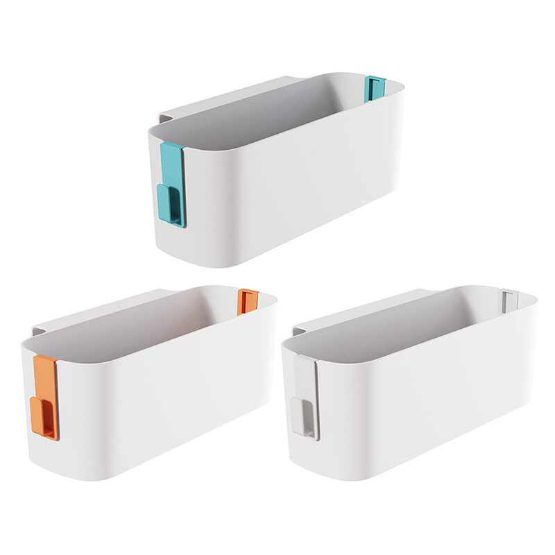 Bedside Plastic Storage Caddy with Removable Hook Hanging Basket ...