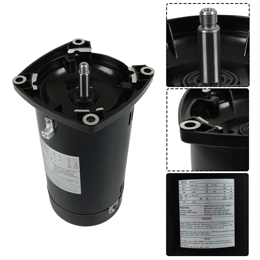 USQ1102 Pool Motor 1HP 3450RPM 48Y Frame Square Flange Pool Pump Motor ...