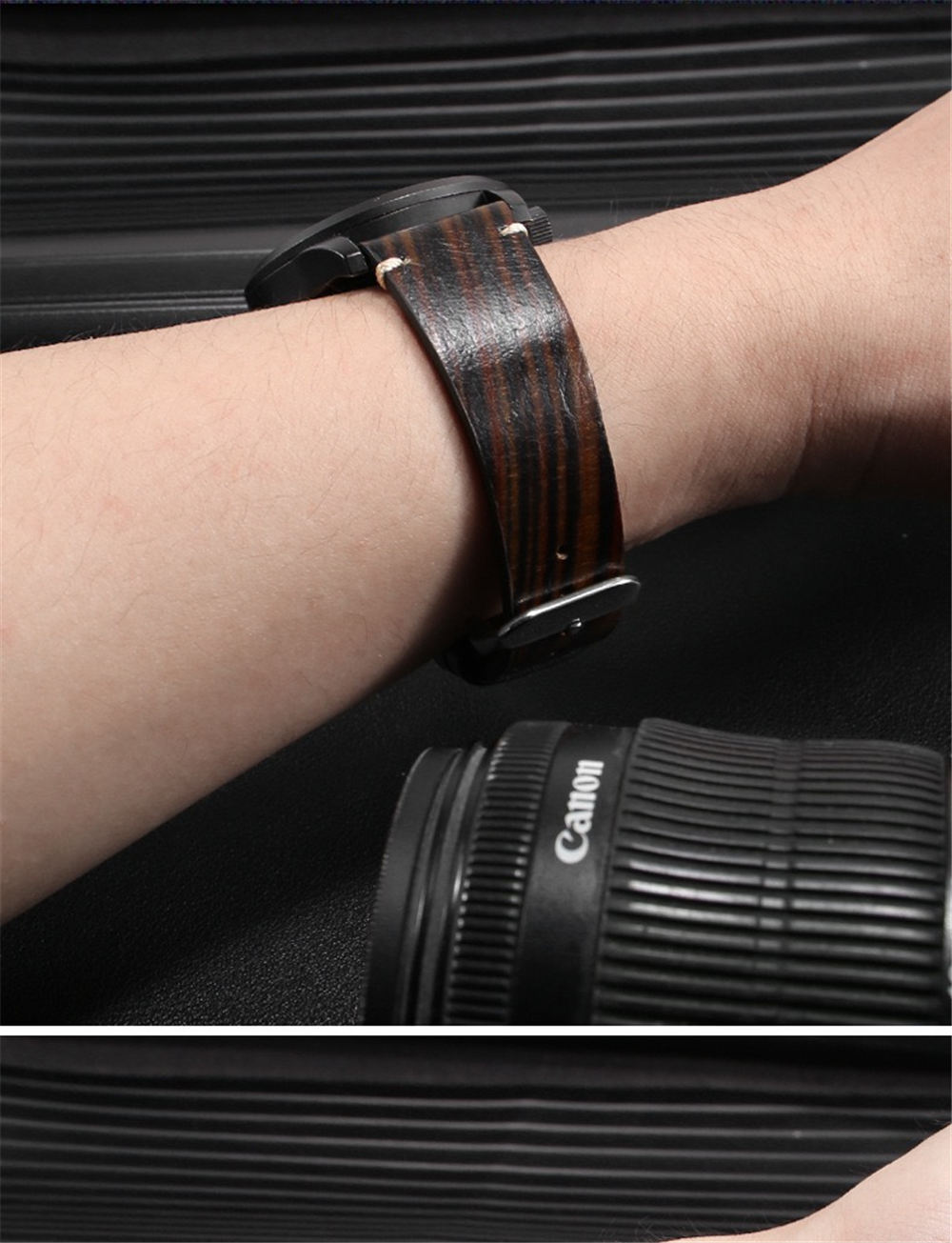 Genuine Leather Retro Oil Wax Strap for Universal Watch Fine Steel ...