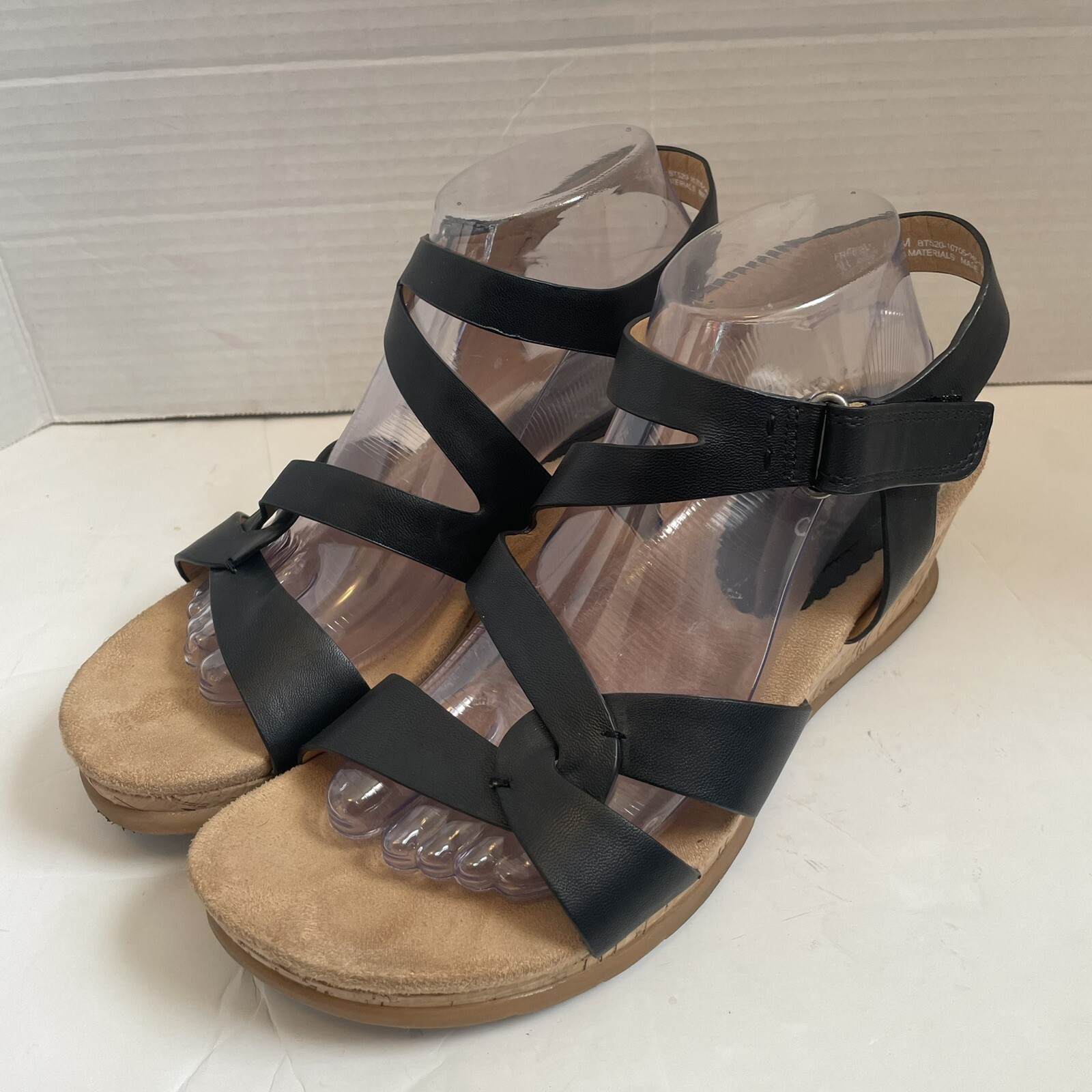 Baretraps Freesia Cork Wedge Sandals Black Adjustable… - Gem