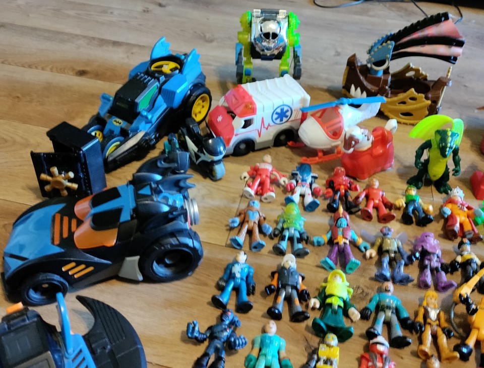 Fisher Price Imaginext DC Marvel Lot 91 Figures + Vehicles Builds ...