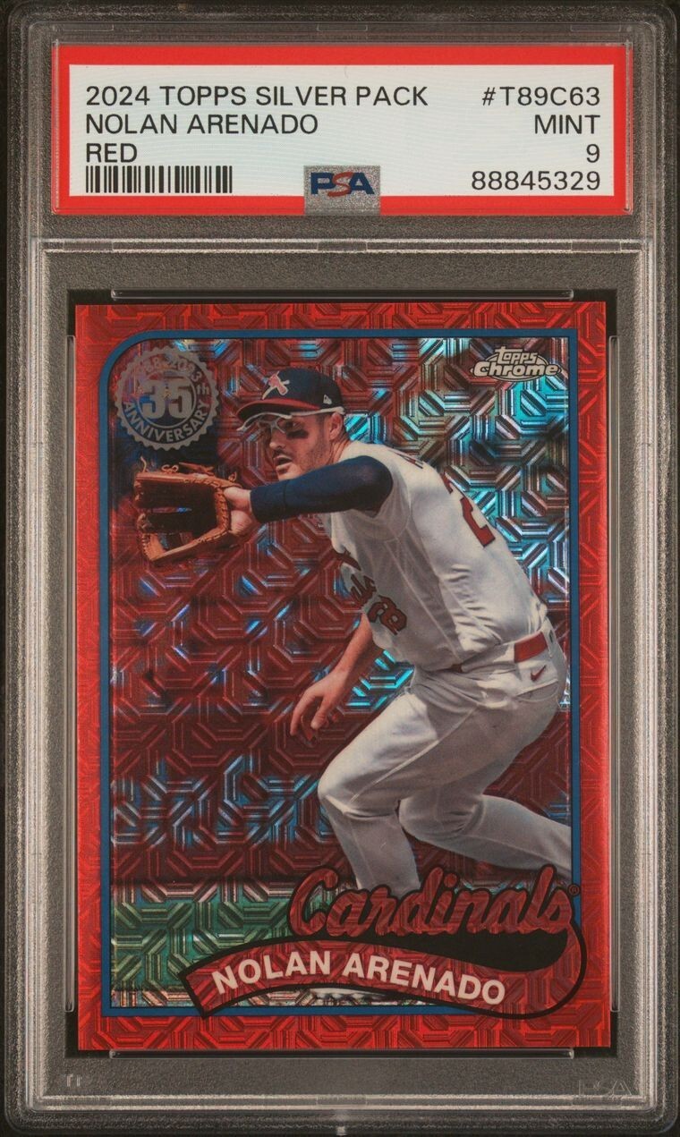 2024 TOPPS SILVER PACK 1989 CHROME PROMO T89C63 NOLAN ARENADO RED PSA 9 ...