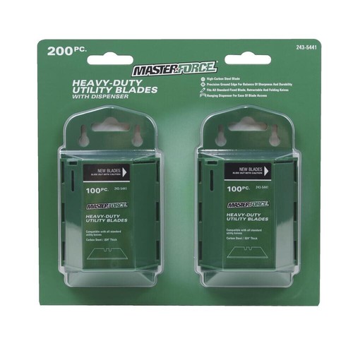 Masterforce Heavy-Duty Utility Knife Blades (2X 100-Packs = 200) Made ...
