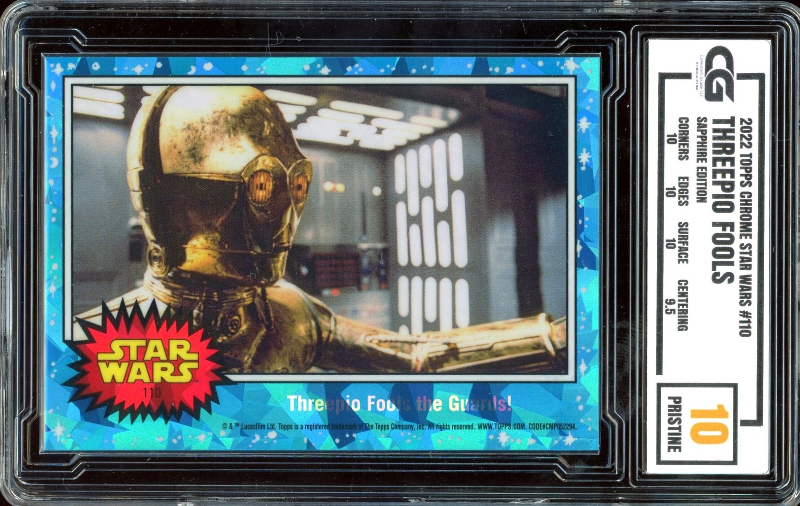 2022 Topps Chrome Star Wars Sapphire 110 Threepio Fools Guards CG 10 ...