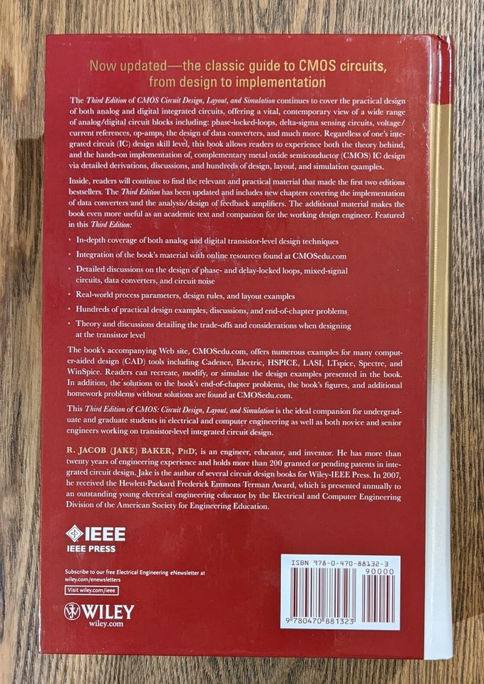 CMOS Circuit Design, Layout, and Simulation, 3rd Edition By R. Jacob ...