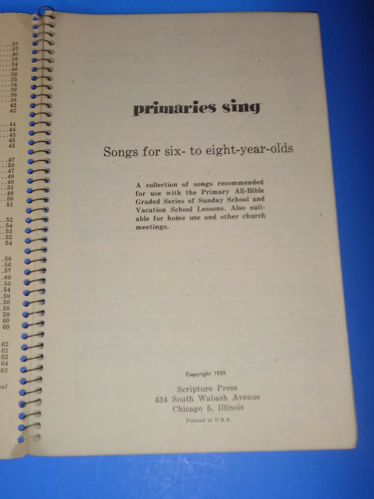 Primaries Sing In Church And Home Songs For 6 8 Year Olds 1953 