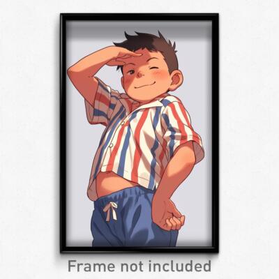 Anime Art Poster - Boy Feeling Smug Wearing French Pajamas (Print) | eBay