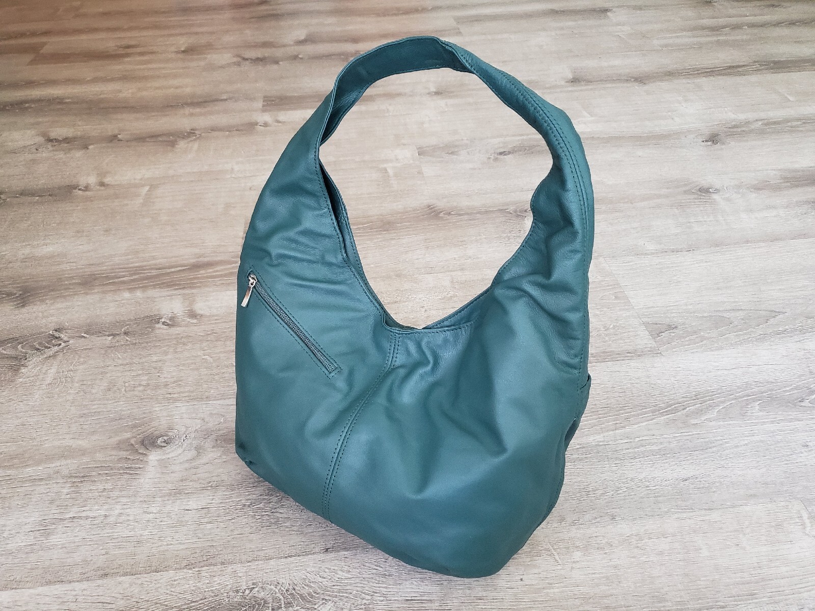 Green leather hobo bag slouchy purse unique handmade handbags Alicia | eBay