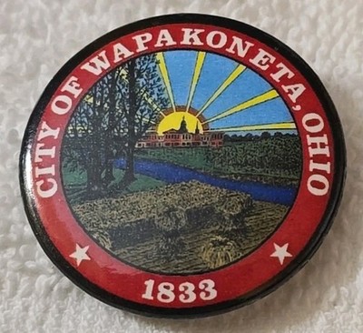 City Of Wapakoneta Ohio Button Pin (1A7) | eBay