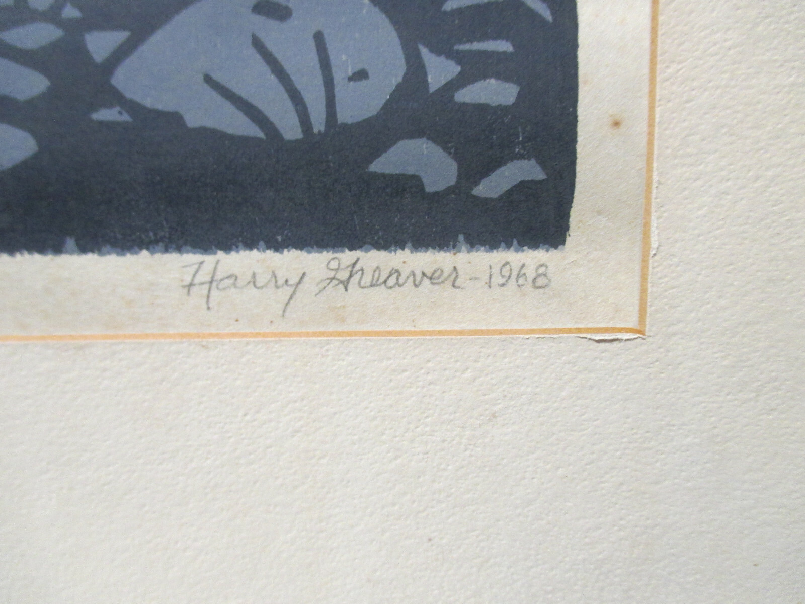Original Color Woodcut Titled "Fog" by Harry Greaver 1968Pencil Signed ...