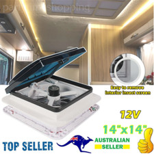 12v Shower Roof Hatch LED Lights Vent Exhaust Fan Caravan Jayco ...