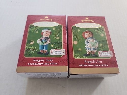 Vintage 2001 Mini Raggedy Ann & Andy Hallmark Keepsakes Christmas ...
