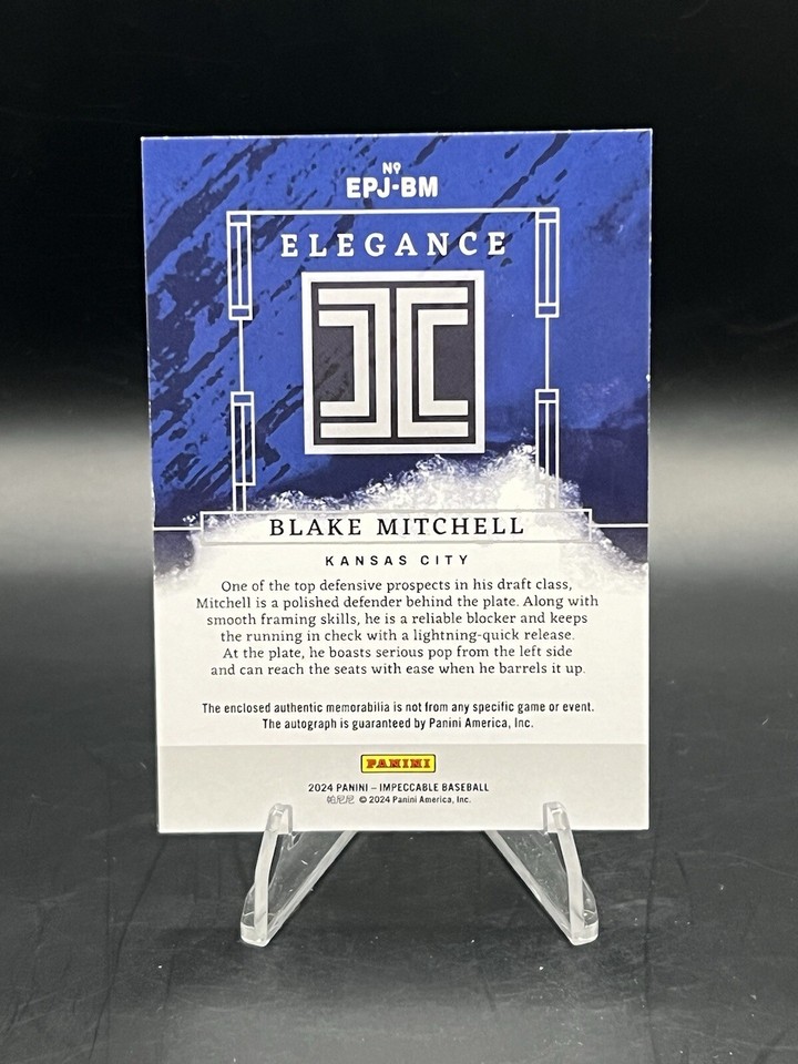 Blake Mitchell 2024 Impeccable Elegance Prospect Patch Auto Holo Silver ...