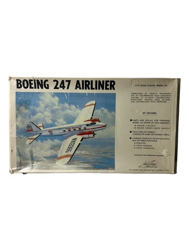 Williams Brothers Boeing 247 Airliner 1/72 Scale Plastic Model Kit NEW ...