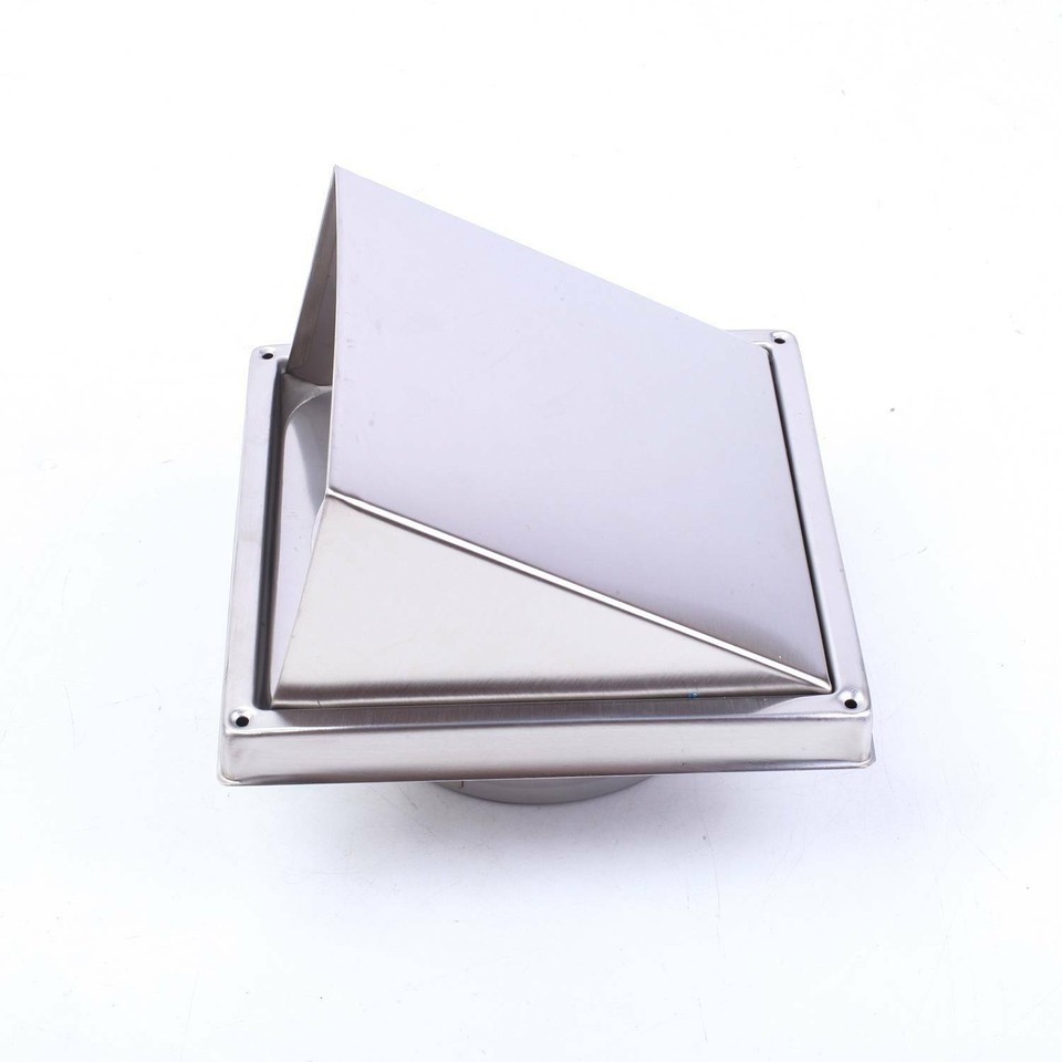 Stainless Steel Wall Air Vent Extractor Fan Grille & Non Return Outlet ...