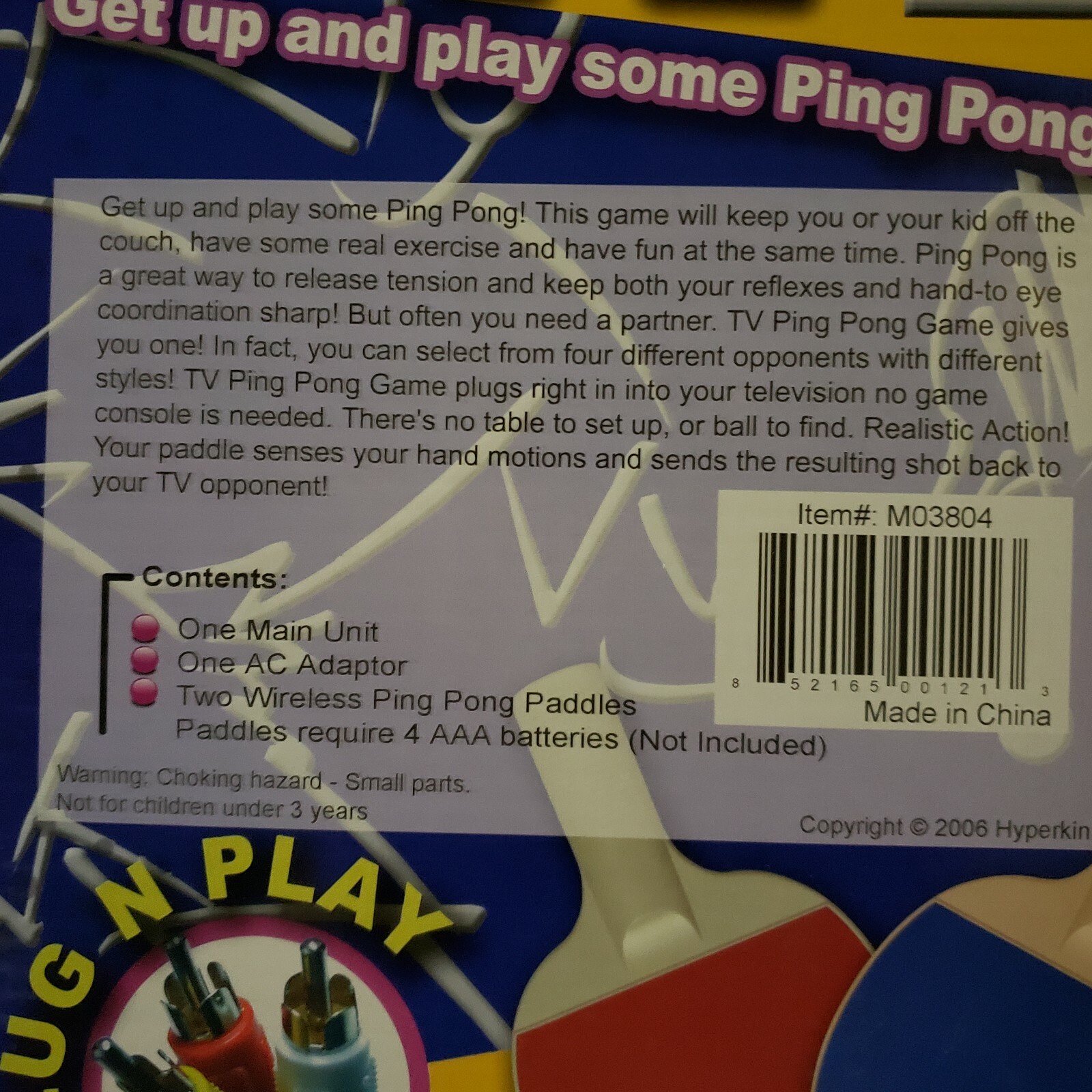 Vintage SDW Games TV Virtual Ping Pong Plug & Play Console + 2 Paddles ...