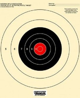 B-16 targets - 25 Yard Slow Fire Pistol Target (100) Tagboard w/Red ...