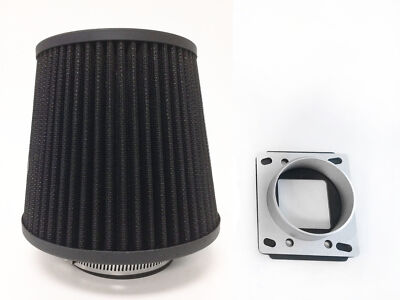 BLACK Intake Filter + MAF Sensor Adapter For 92-03 Ford Ranger 2.3L/2 ...