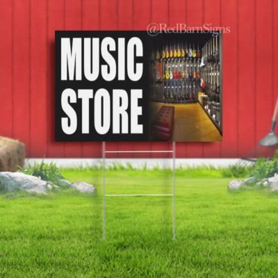 MUSIC STORE Advertising Yard Sign now open record discs musical | eBay