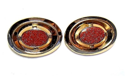 Anson, Mid Century Red Goldstone Cufflinks, Gift Boxed! | eBay