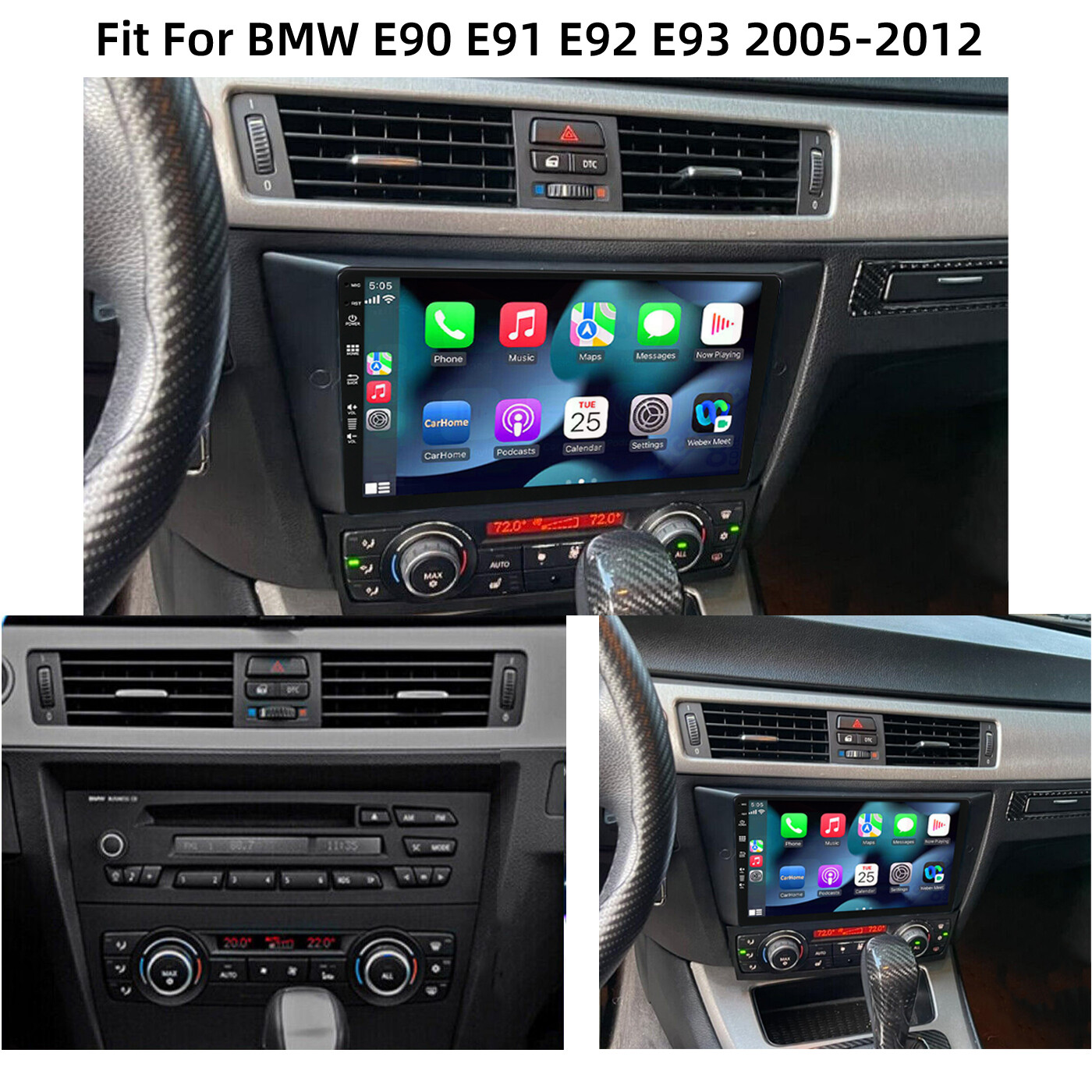 9'' Car Radio For BMW 3 Series 2005-2012 Android 14 GPS Navi USB ...
