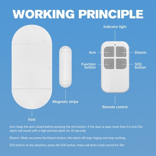 Syst??me d'alarme de porte 130DB avec t??l??commande et 5 modes pour une protect | eBay