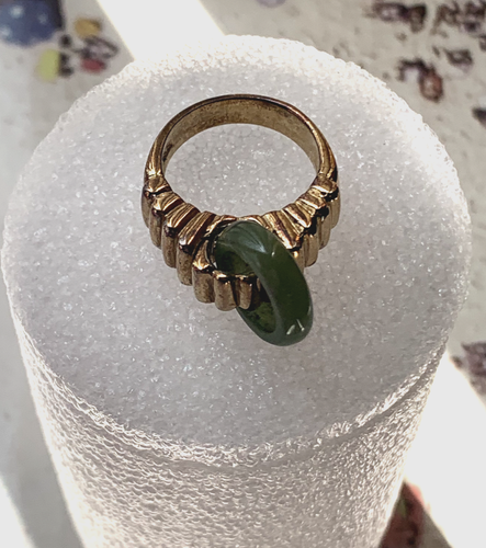 Vintage Jade Dangle Ring Size 6 with an SS Stamp Inside Ring Estate ...