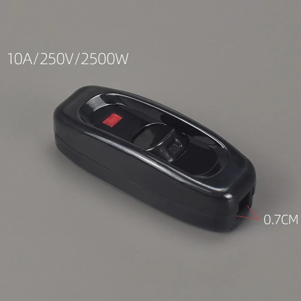 250V 10A Inline ON/OFF Button Table Lamps Desk Light Cord Cable Switch ...