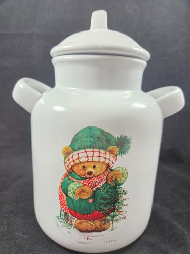 Vintage Christmas Teddy Bear Hallmark Cottage Country Farm Core | eBay