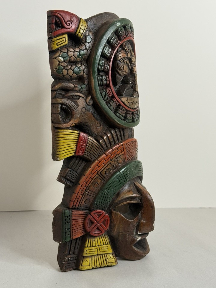Aztec Mayan Warrior Painted Wall Decor Mask Ceramic | eBay