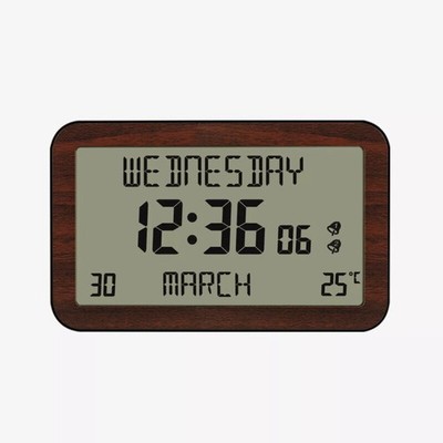 Easy To Read Digital Alarm Calendar Clock Displays Time Day Date ...