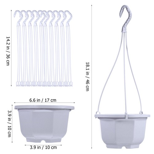 10 Pcs Spider Plant Plastic Flower Pot Hanging Flowers Basket Flowerpot ...