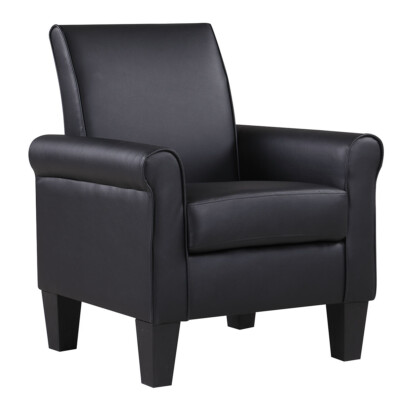 Modern Leather Accent Arm Chair Couch Sofa Club Chair Living Room ...
