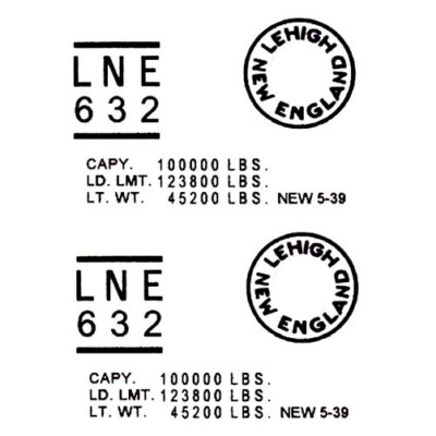 AMERICAN FLYER 632 LNE DIE CAST HOPPER CAR WATER SLIDE DECAL S Gauge ...