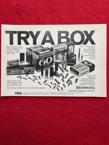 Vintage 1973 Browning Shotgun Shells Print Ad | eBay