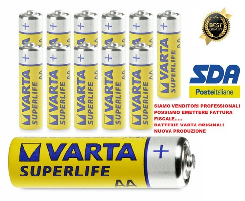 48 PILE BATTERIE VARTA ORIGINALI AA STILO BATTERIA SUPER LIFE ...